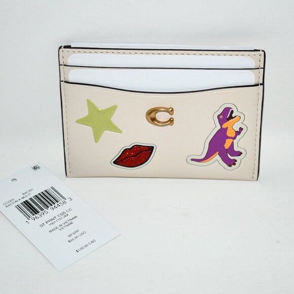 Coach | Bags | Coach Sticker Print Essential Card Case In Chalk Multi ...